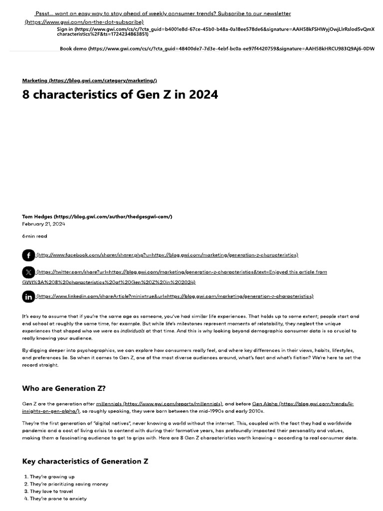 8 Characteristics of Gen Z | PDF
