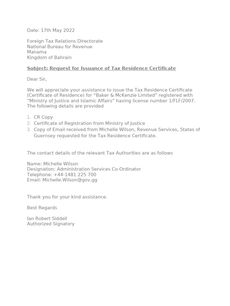 Letter For TRC | PDF