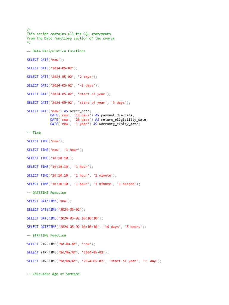 8 Intermediate Date Functions Pdf