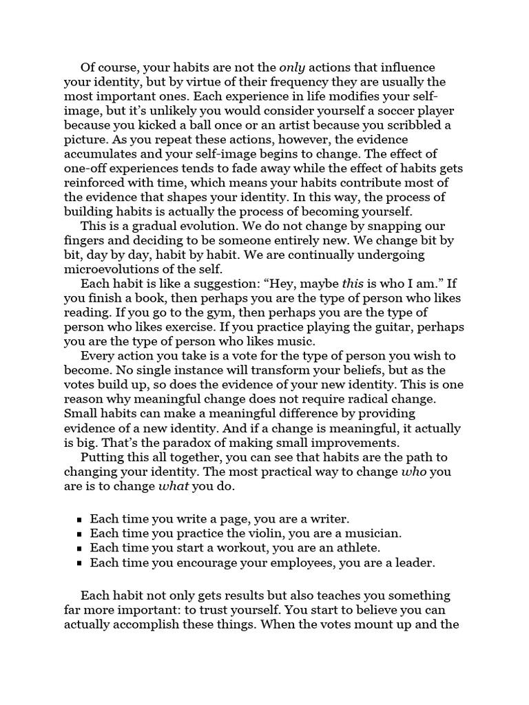 Habits Shape Your Identity | PDF