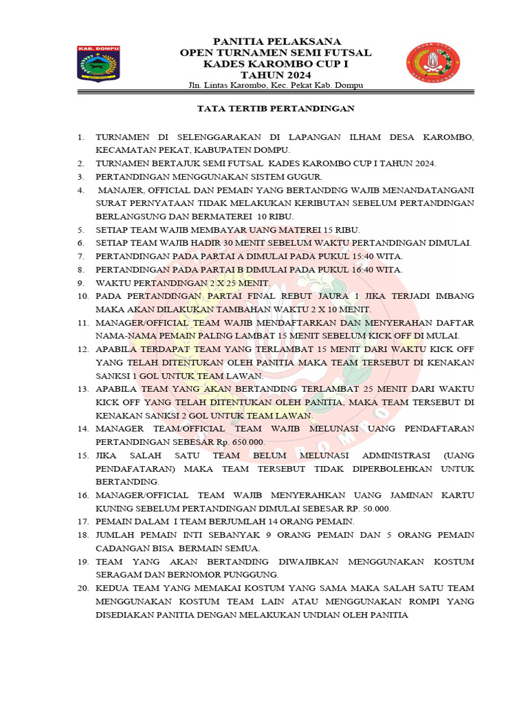 Tata Tertib Pertandingan | PDF