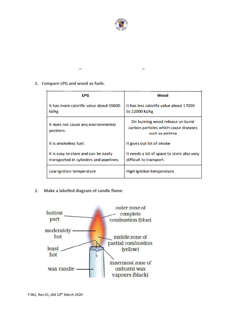 NOTES 2 - CH.6 COMBUSTION AND FLAME CLASS 8 Note 2 | PDF