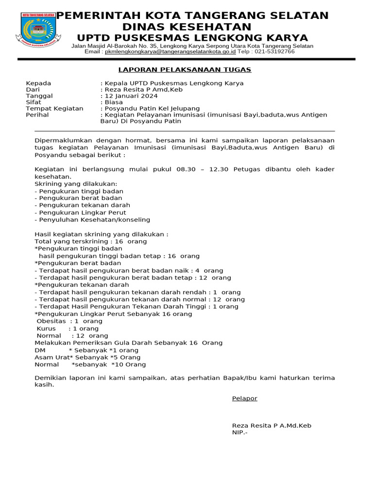 Lembar LPT Posyandu New Reza | PDF