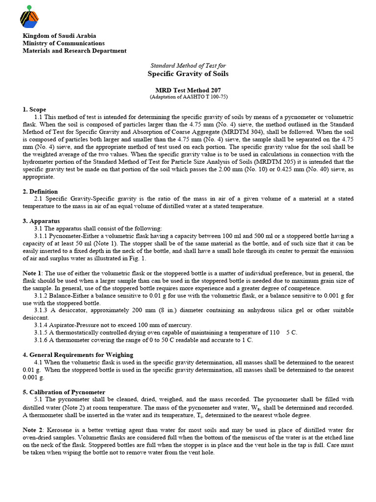 MRD Test Method 207 | PDF