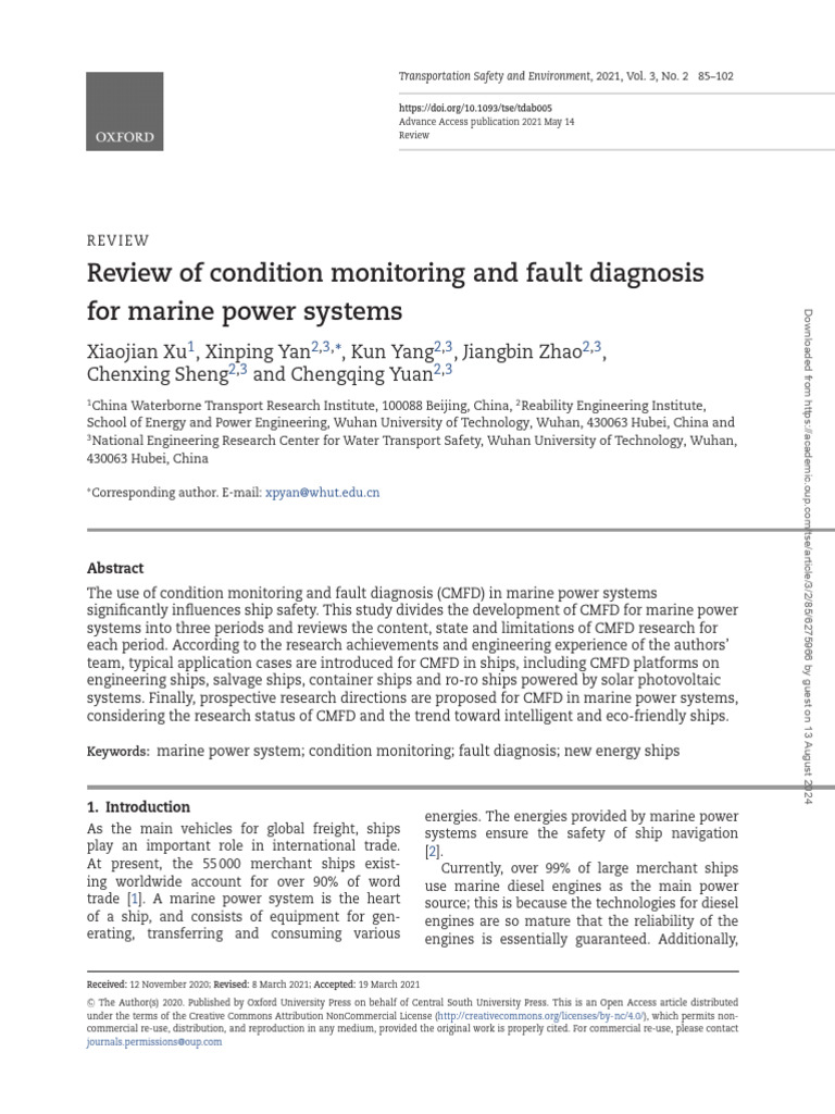 Engine Condition Monitoring & Fault Daignosis | PDF