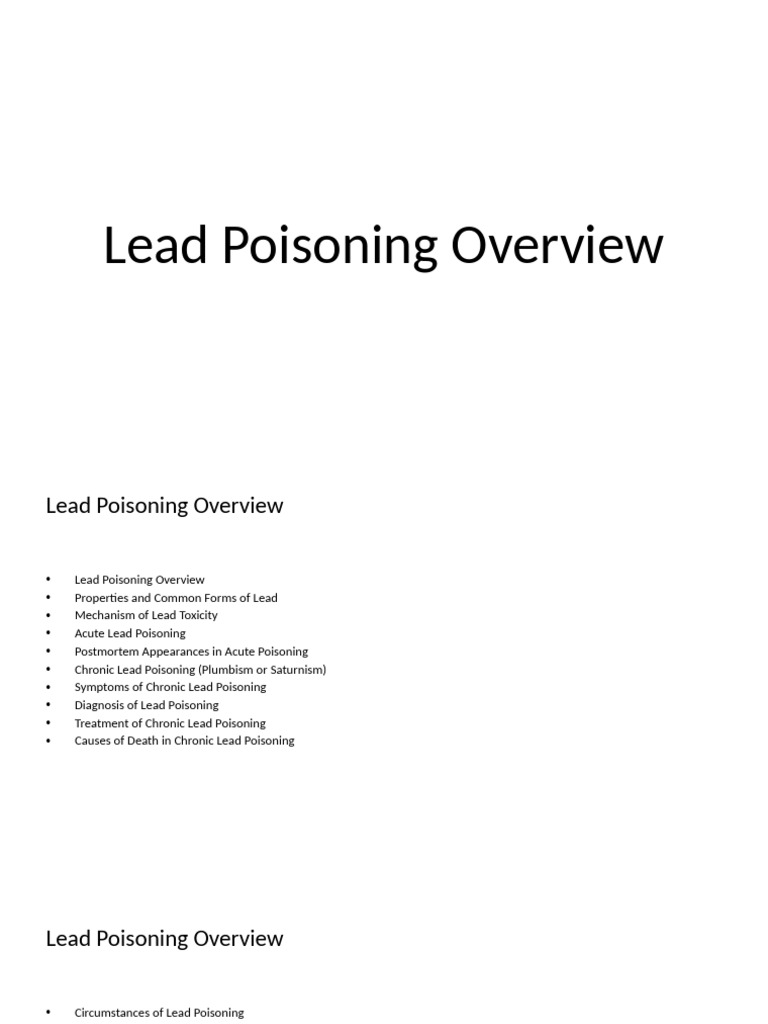 Lead Poisoning Overview Pdf