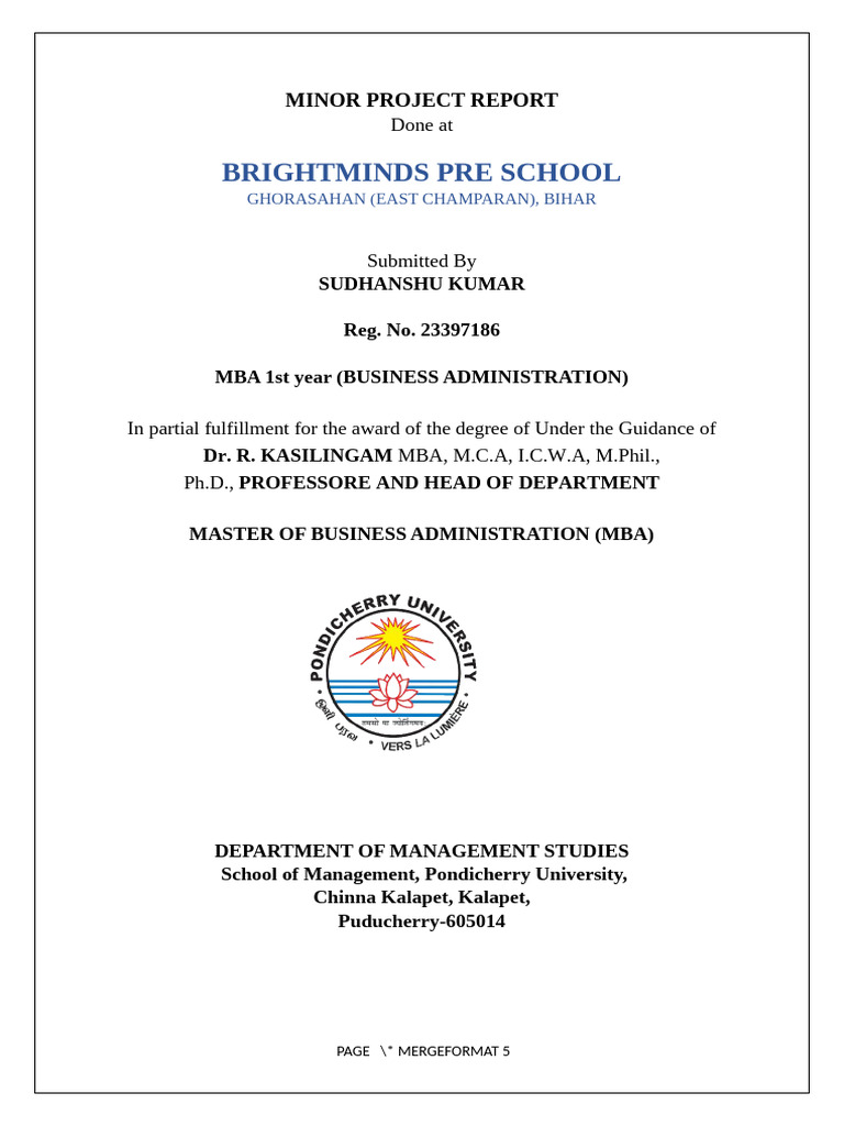 Minor Project Work Sudhanshu | PDF