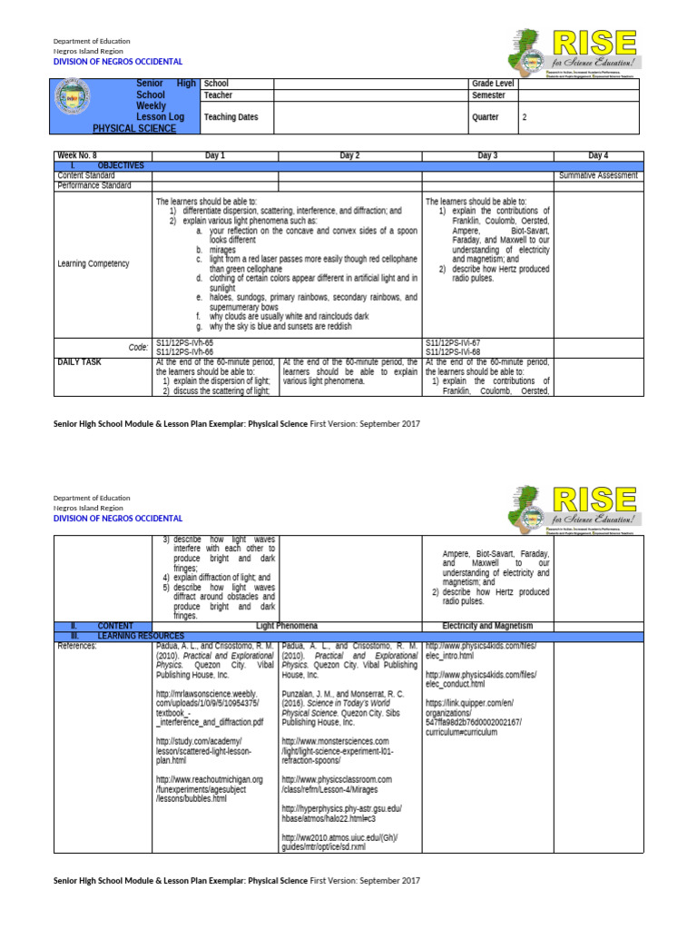 Physical Science Quarter 2 Week 8 | PDF