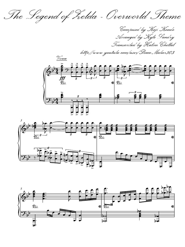 KL - Legend of Zelda Overworld Theme Piano Sheets | PDF