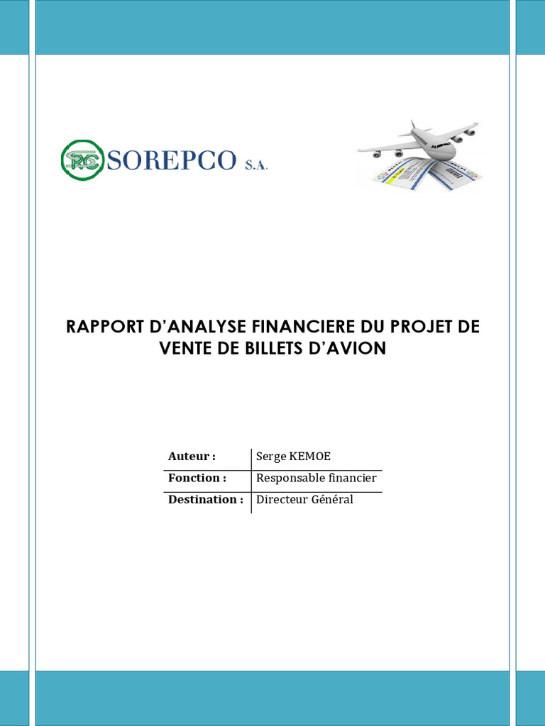 Rapport D'analyse Financière - Agence Billet D'avion | PDF