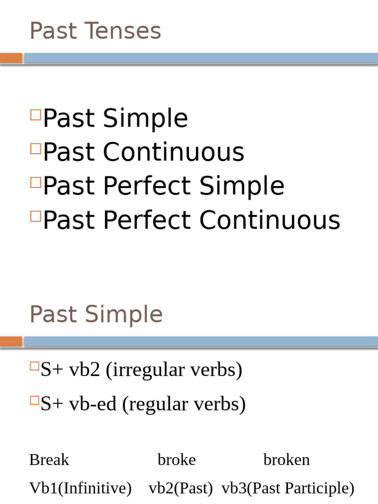 Past Tenses | PDF