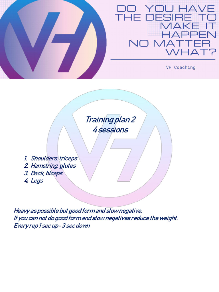 4 Sess 2 Training Plan Team VH | PDF