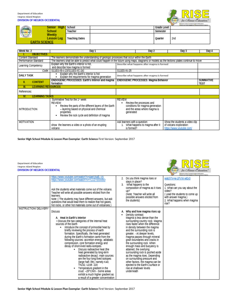 Earth Science Quarter 2 Week 2 | PDF