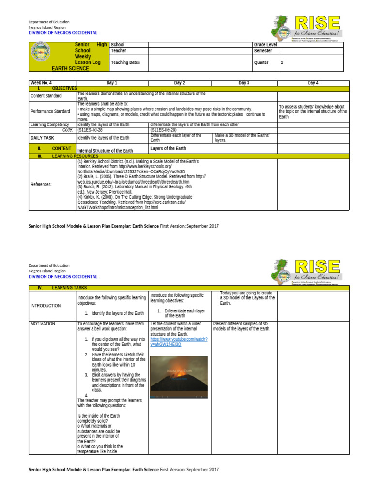 Earth Science Quarter 2 Week 4 | PDF