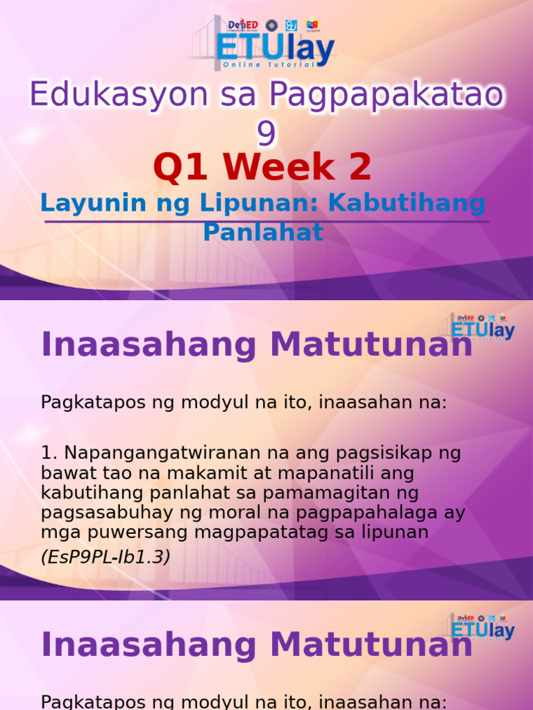 EsP 9 ETUlay PPT Q1 W2 Autosaved | PDF