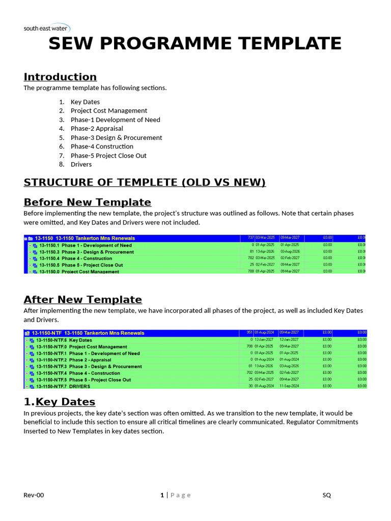 SEW Programme Template | PDF
