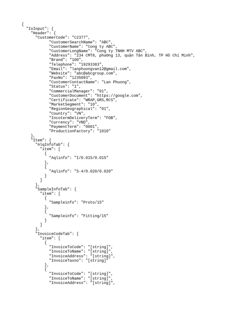 JSON-CustomerProfil P | PDF