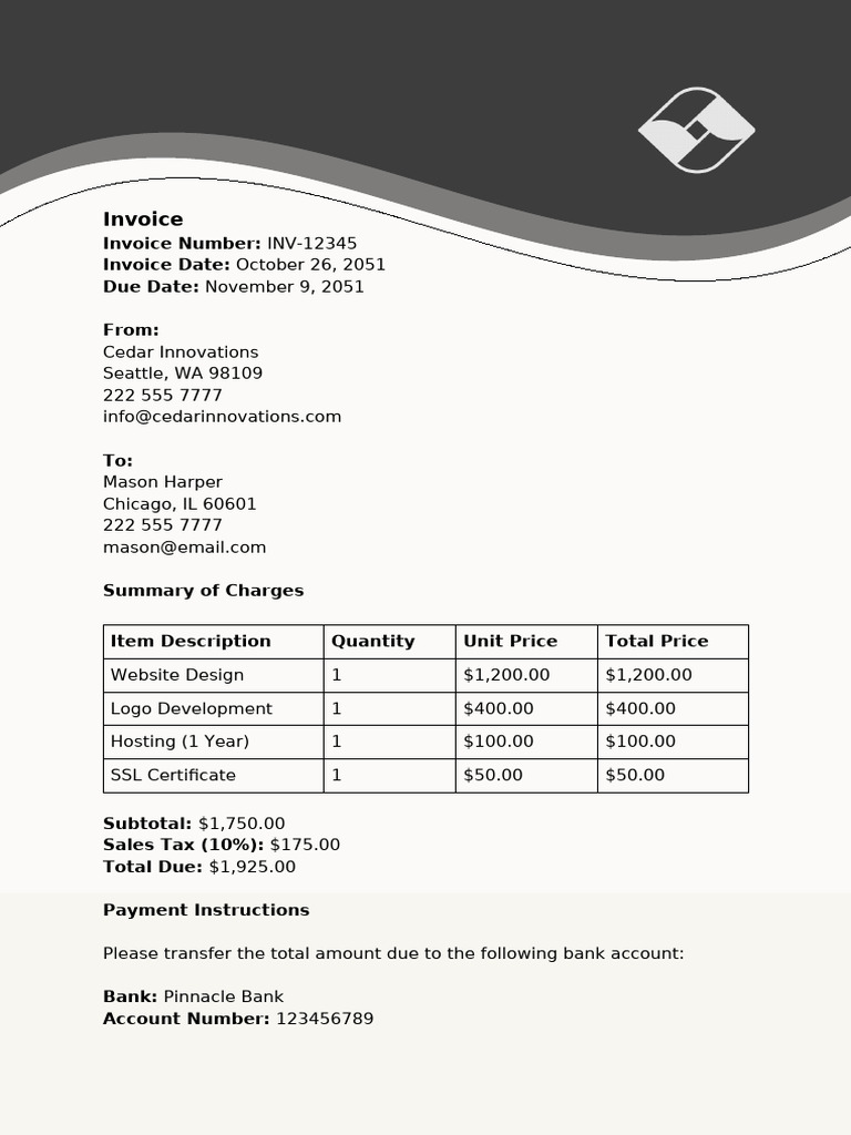 Invoice Design Template | PDF