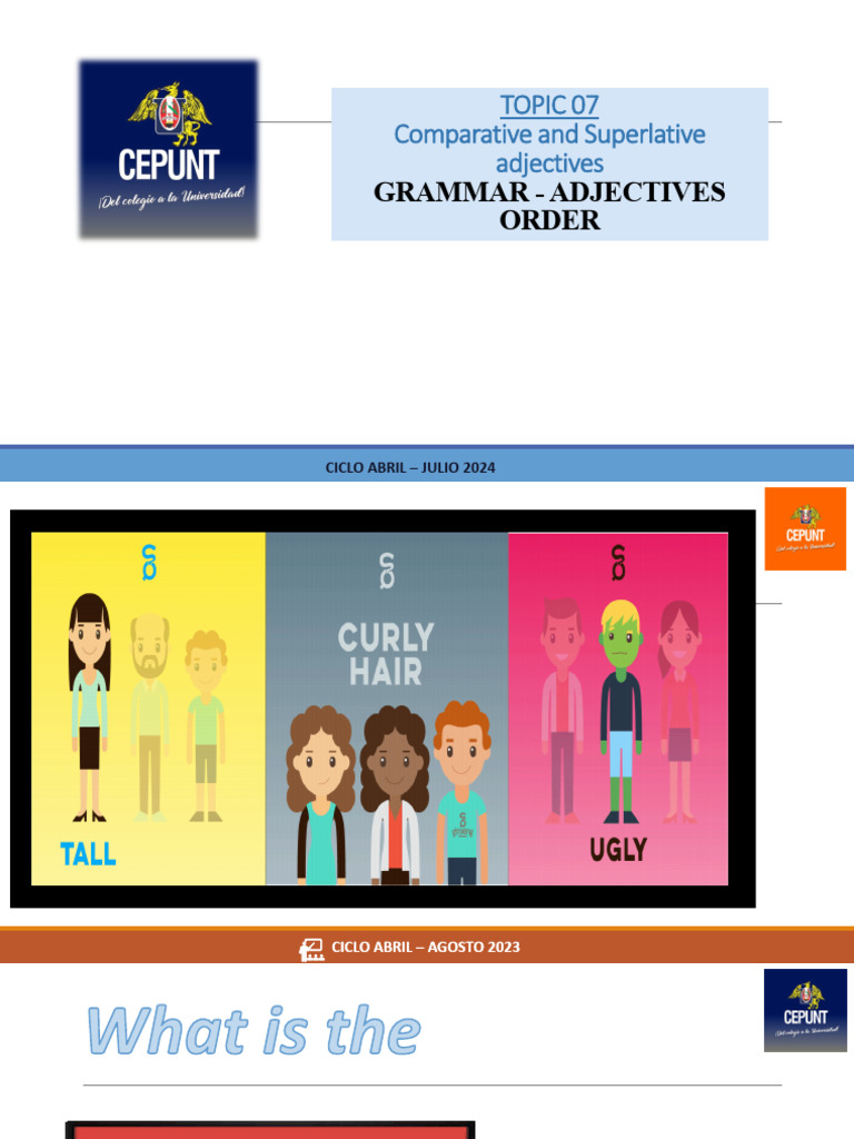 Week 7 - Comparative and Superlative Adjectives - Listo-2024 | PDF