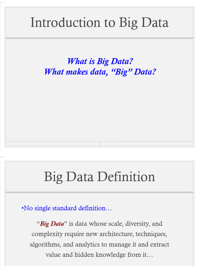 UNIT1 Lecture 1 - Intro Final | PDF | Big Data | Data