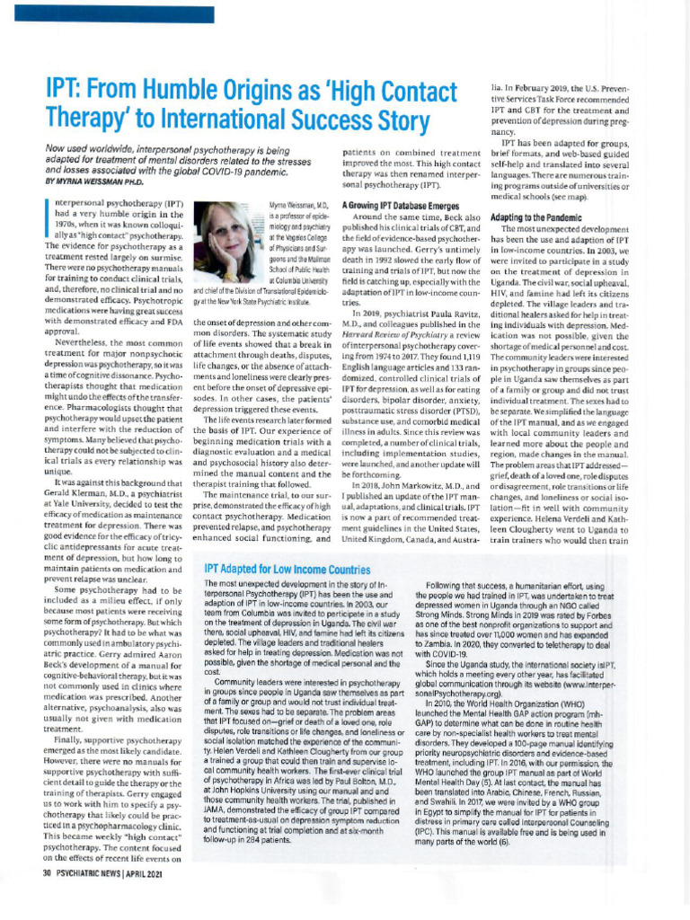 Origins of IPT | PDF