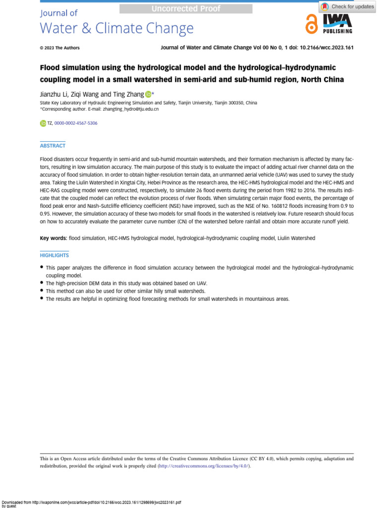 Flood Simulation Using The Hydrological Model and | PDF