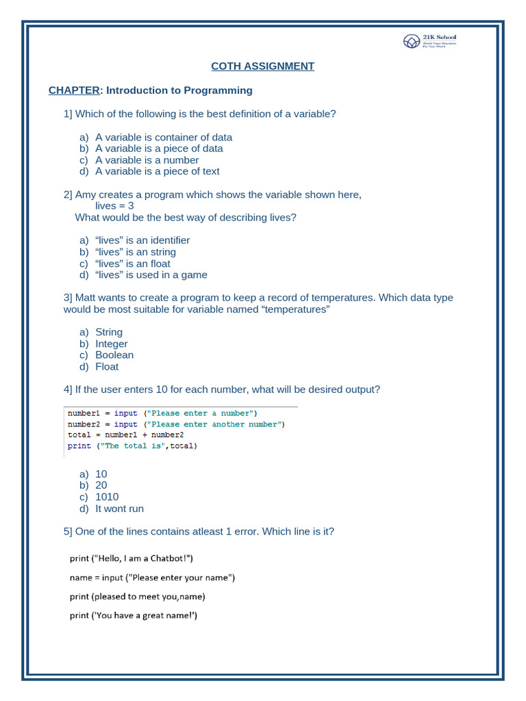 Coth Assignment (Itp) - 2 | PDF