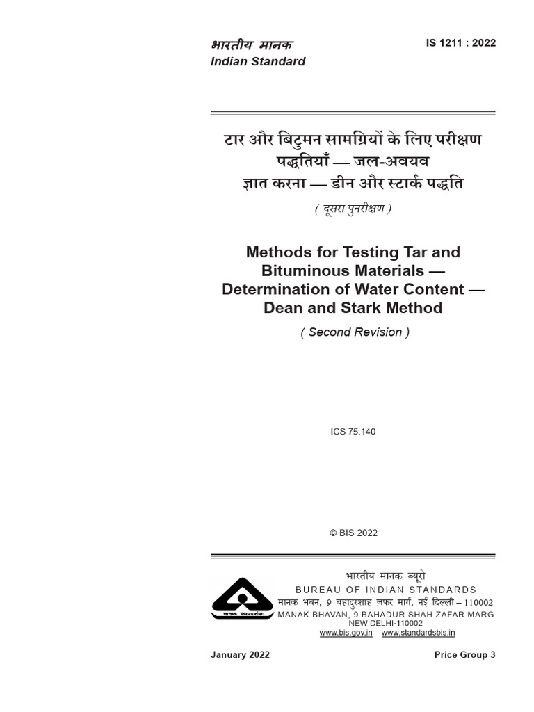 Methods For Testing Tar and Bituminous Materials - Determination of ...