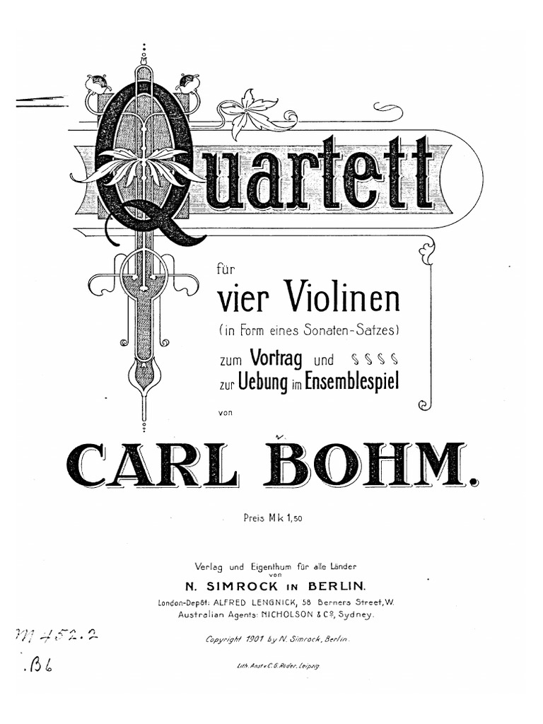 4 Violins Quartet - Bohm | PDF