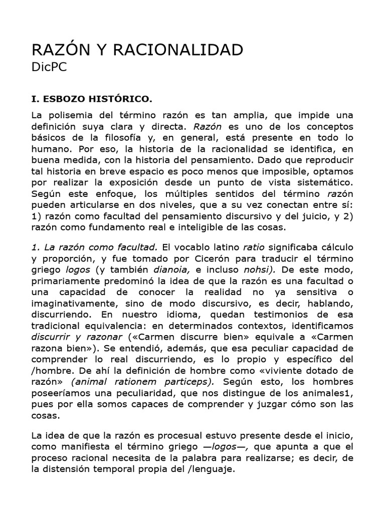 Razon y Racionalidad | PDF