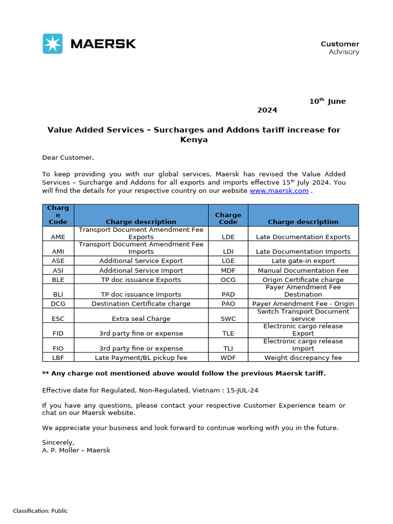 Maersk Advisory Vas Kenya | PDF | Marketing | International Business