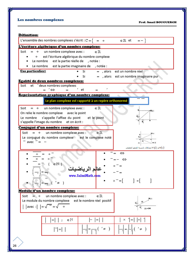 Résumé Des Nombres Complexes | PDF