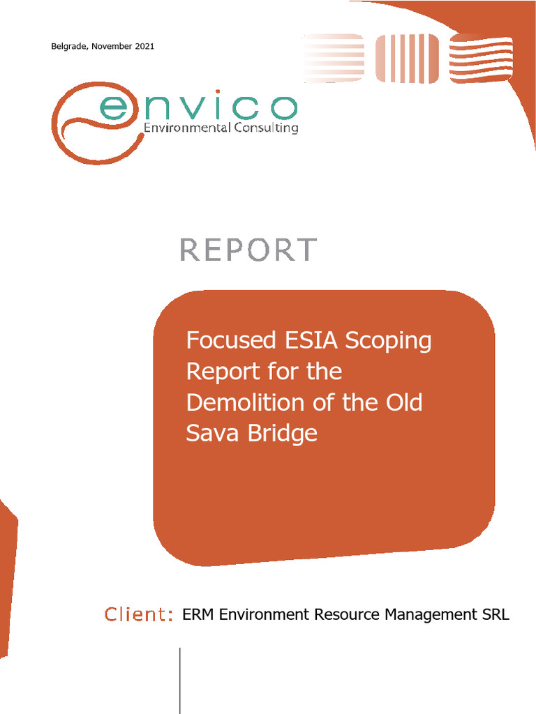 P 144 21 ESIA Scoping Report Demolition Sava Bridge Final | PDF