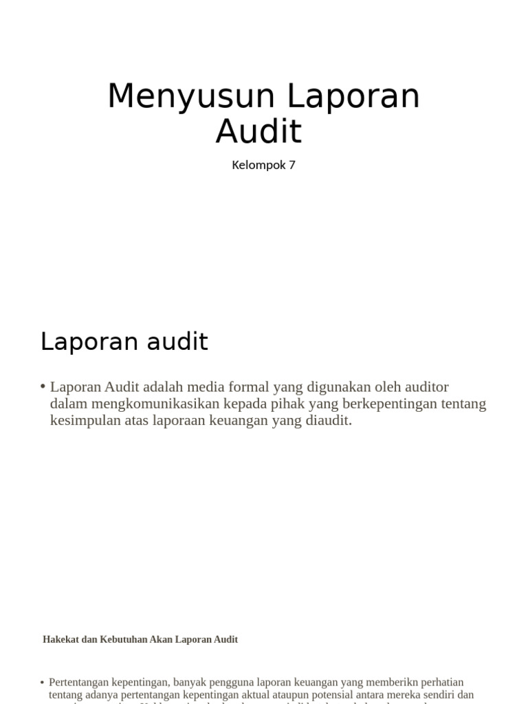 Menyusun Laporan Audit | PDF