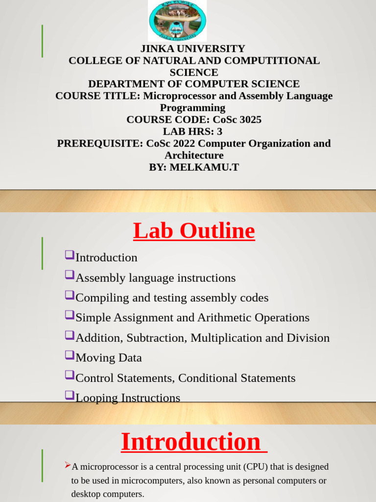 Microprocessor and Assembly Language | PDF