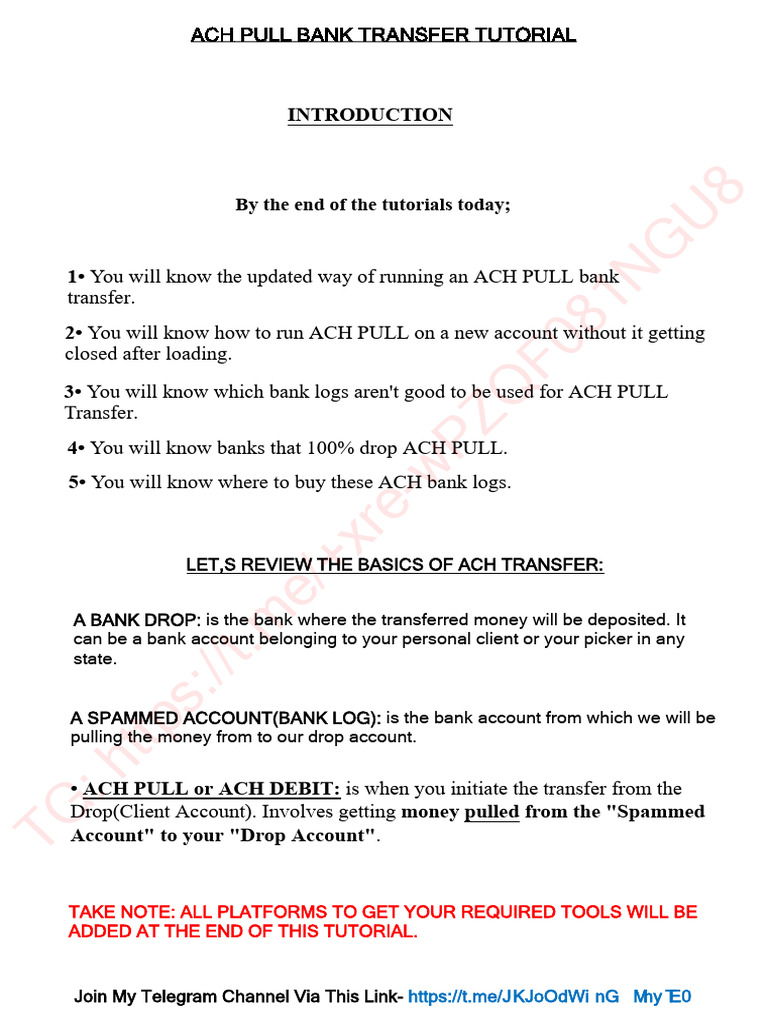 Ach Pull Bank Transfer Tutorial | PDF | Banks | Wire Transfer