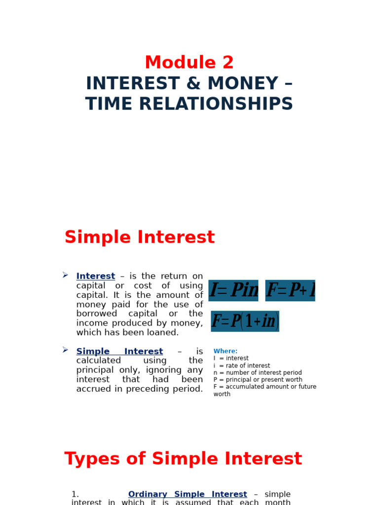 Module 2 - Interest and Money - Time Relationships | PDF