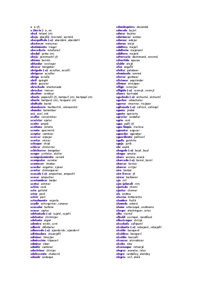 Diccionario de vocabulario gitano | PDF