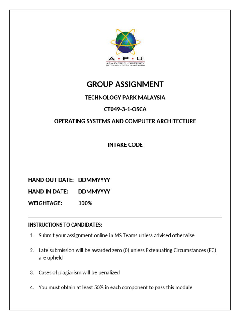 Operating System Cover Page | PDF
