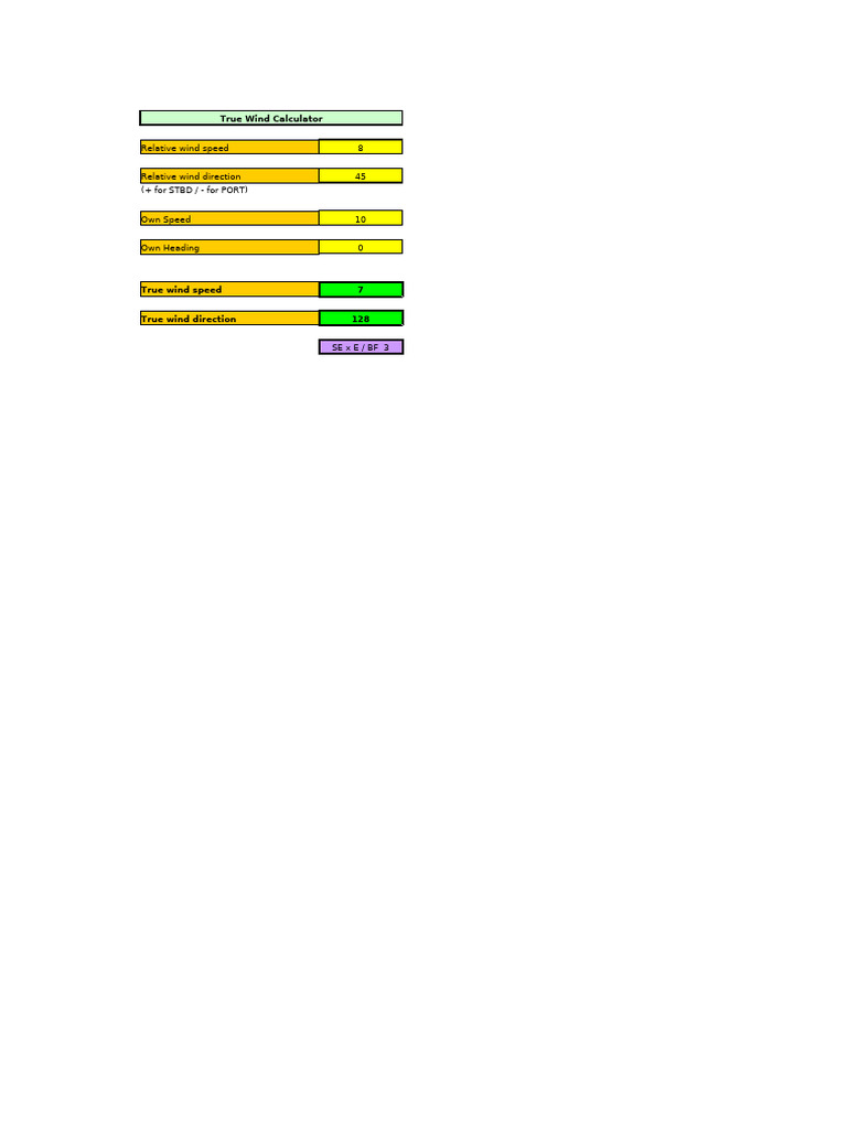 True Wind Calculator | PDF