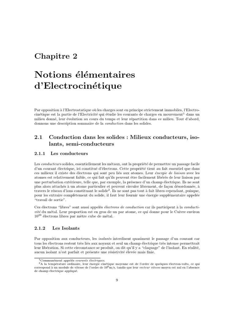 Electrocinétique | PDF