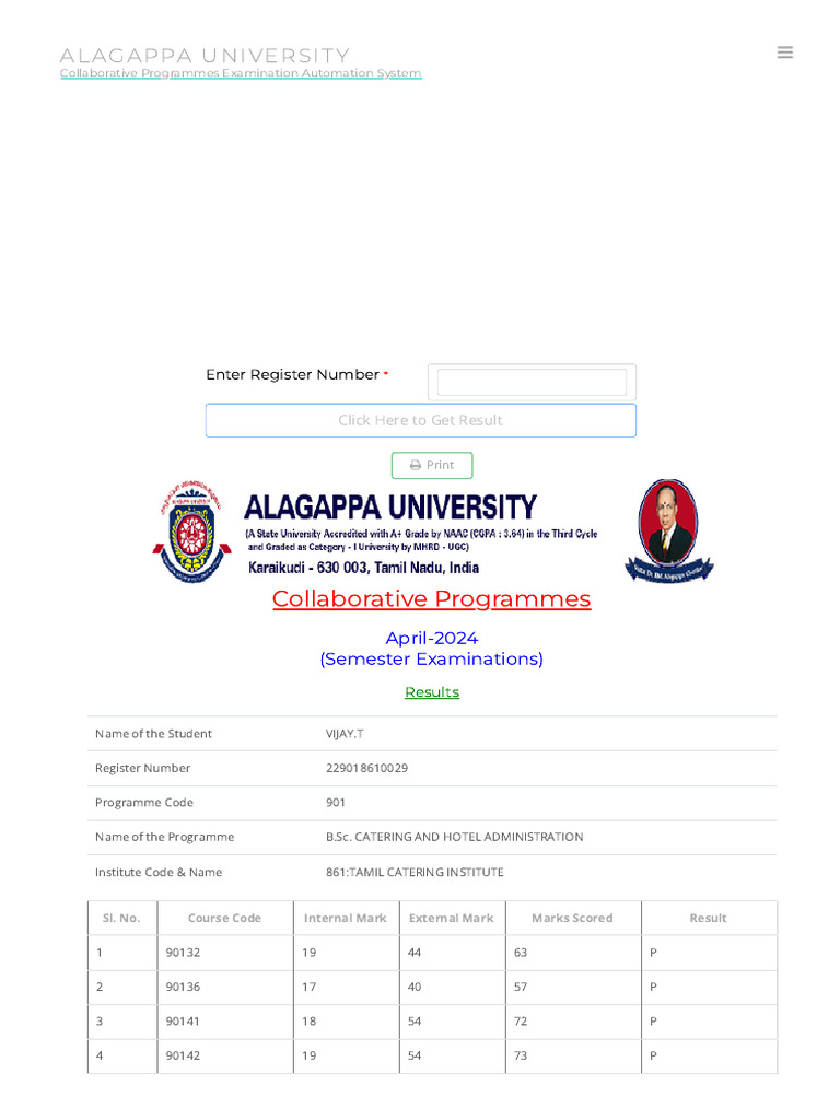 Alagappa University 1 | PDF