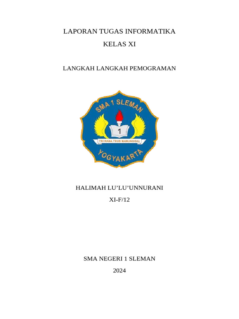 Laporan Tugas Informatika | PDF
