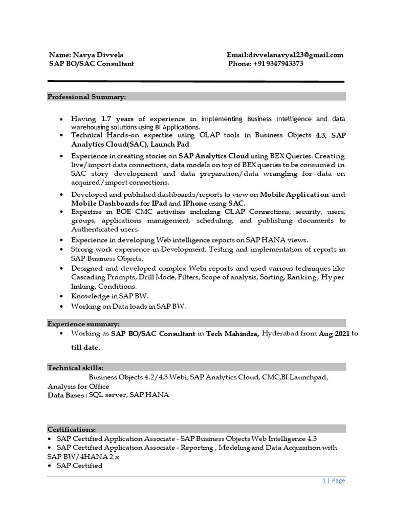 Navya Divvela Resume | PDF
