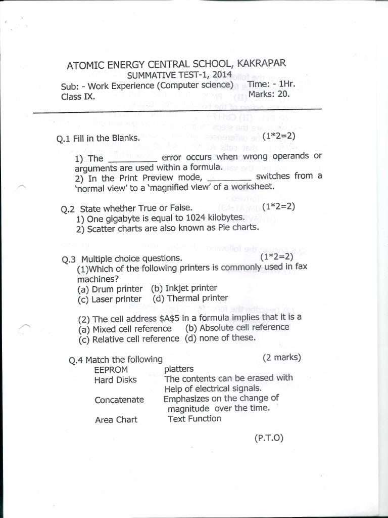 Sa 1 Computer Science 2014 Pdf 8768