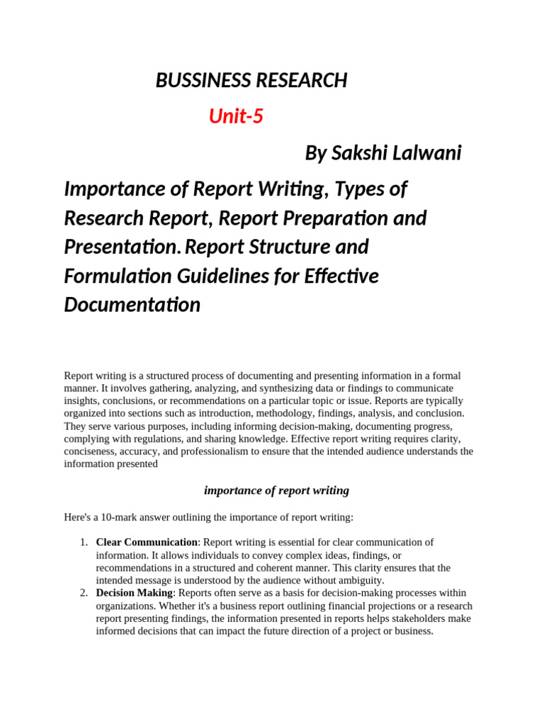 Bussiness Research Unit 5 | PDF