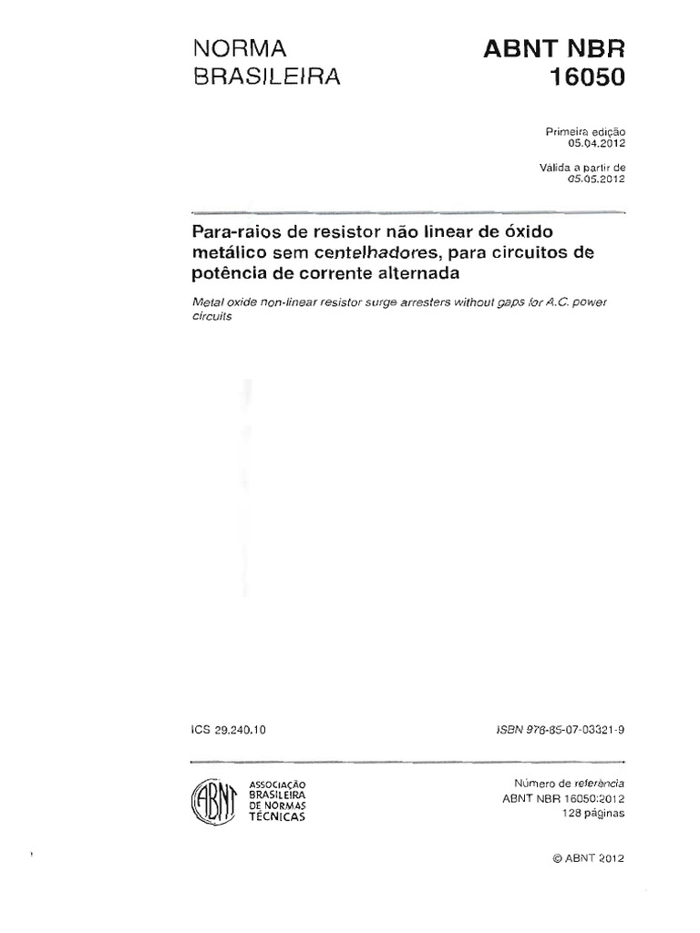 NBR 16050 para Raios | PDF