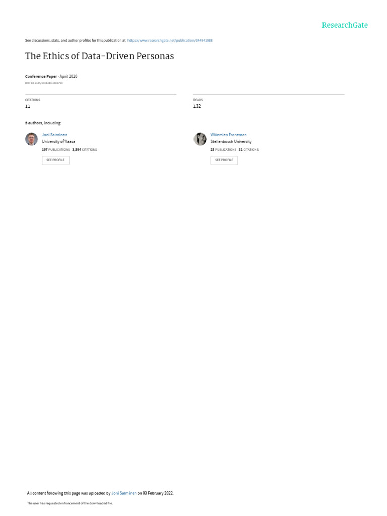 The Ethics of Data-Driven Personas | PDF
