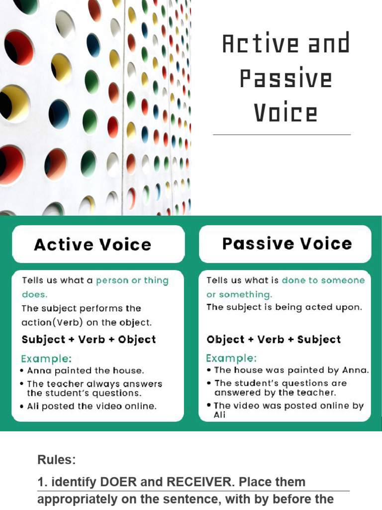 Active and Passive Voice | PDF
