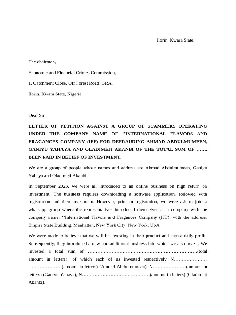 Efcc Petition | PDF